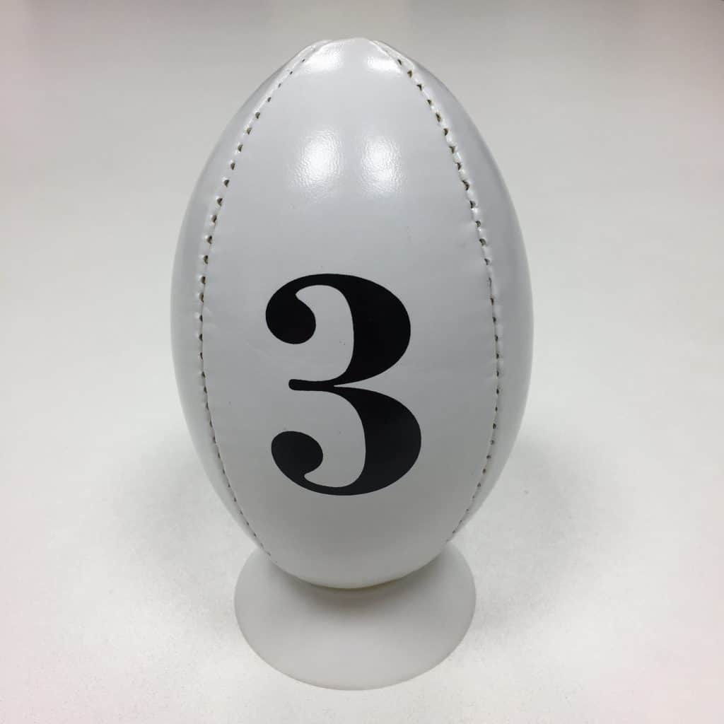 Numbered Rugby Ball - Little Wedding Ideas